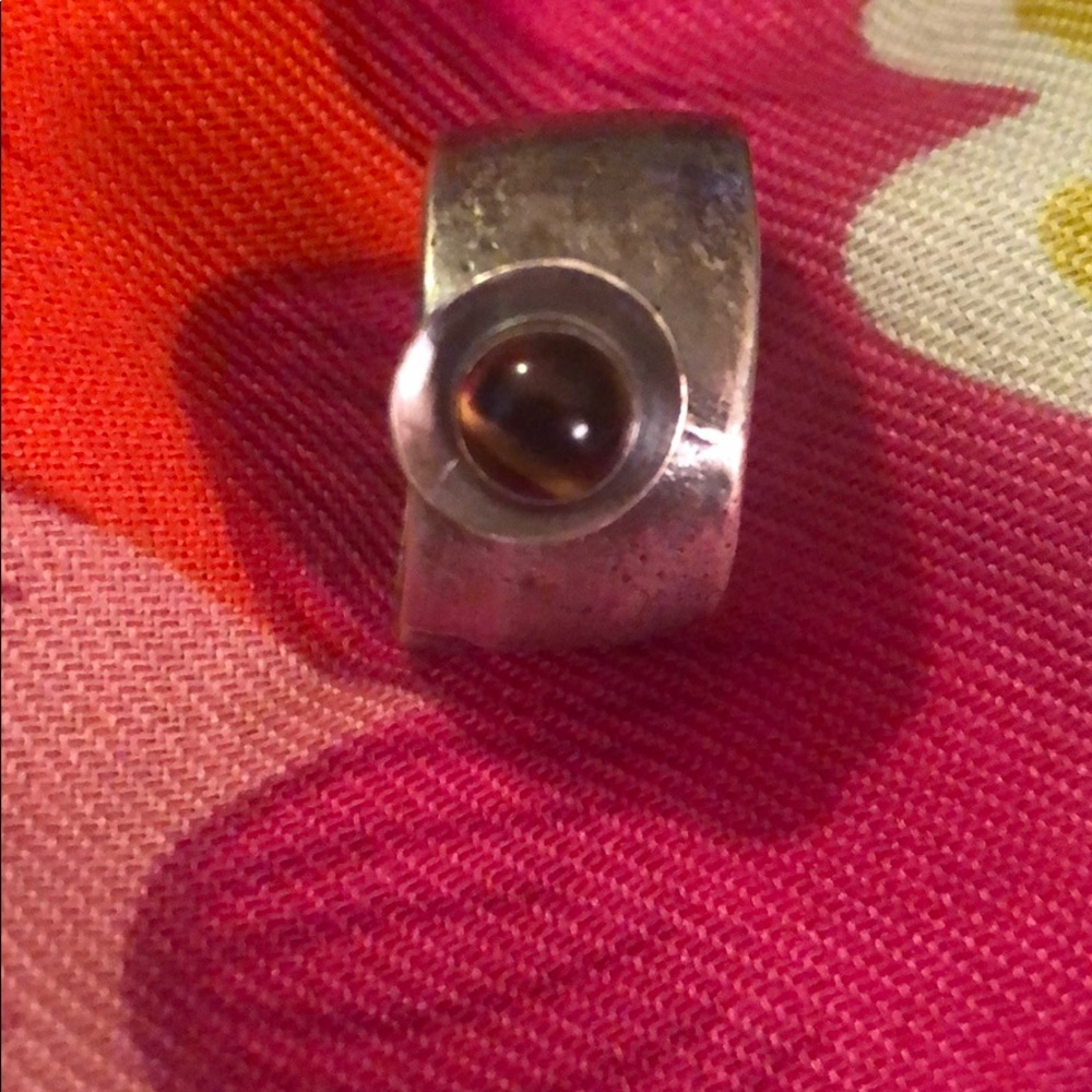 Adjustable Sterling Silver 925 & Tiger Eye Band - Gem